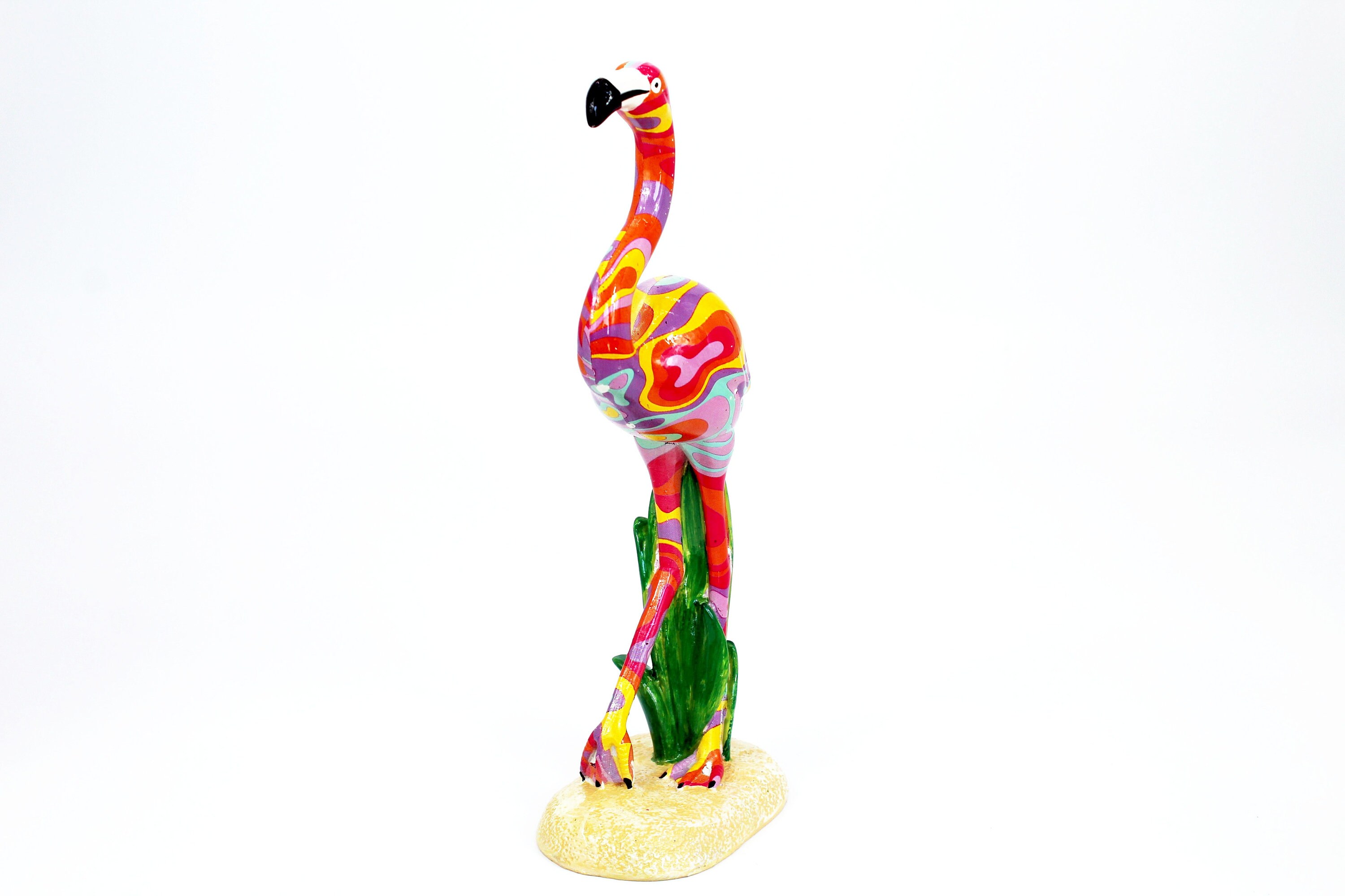 Flamingo Figurine Tropical Colorful Resin Statue Knick Knacks White ...