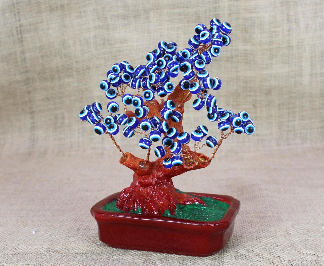 Blue Evil Eye Turkish Tree: Feng Shui Fortune Home Decor Gift for Mom ...