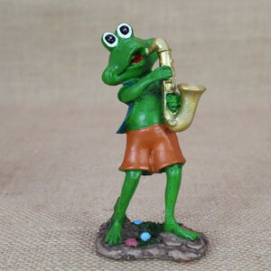 Frog Figurines Green Musical Set Band Toad, Collectible Musician Band ...