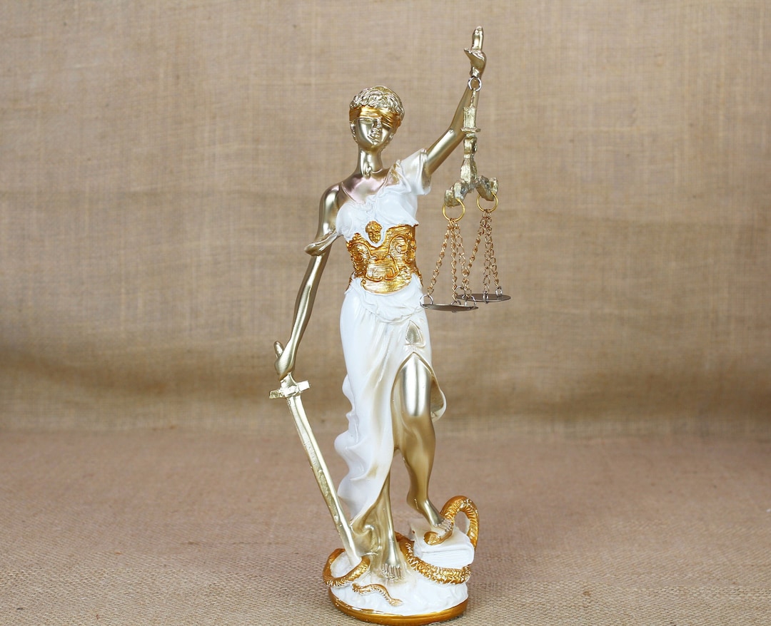 Goddess Lady Justice White Sculpture Themis Symbol of Integrity and ...
