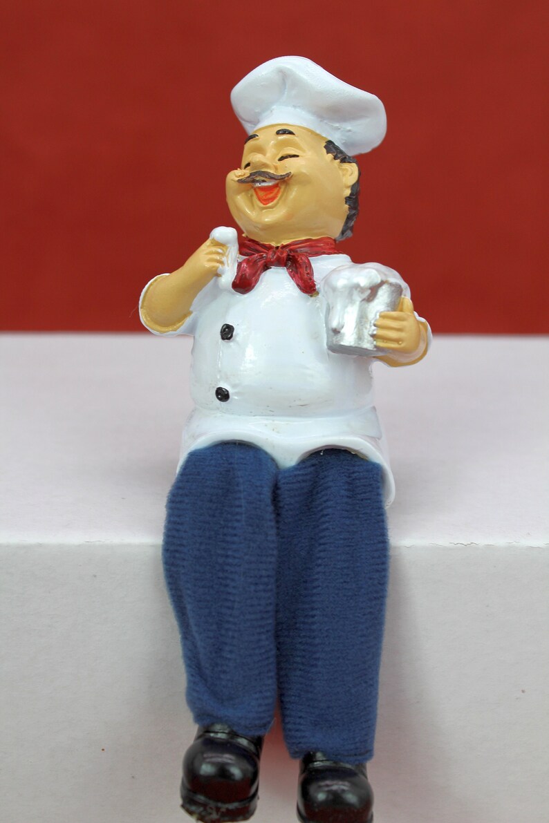 Chef Figurine Set of 4 Polyresin Shelf Sitter Home Decor Hand | Etsy