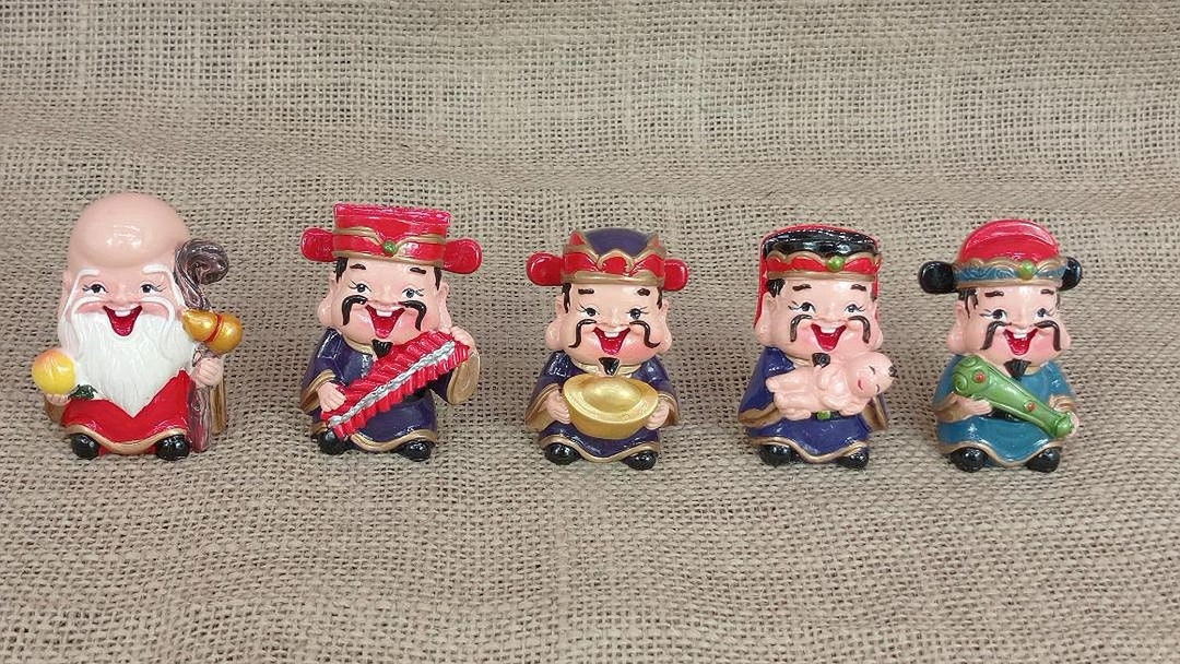 Miniature Chinese Luck Figurines Set of 5 Collectible Statues Home ...