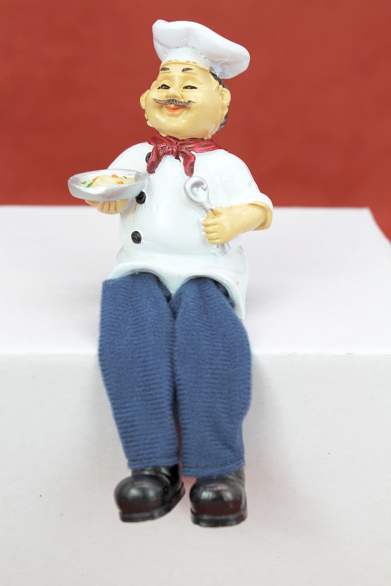 Chef Figurine Set of 4 Polyresin Shelf Sitter Home Decor Hand | Etsy