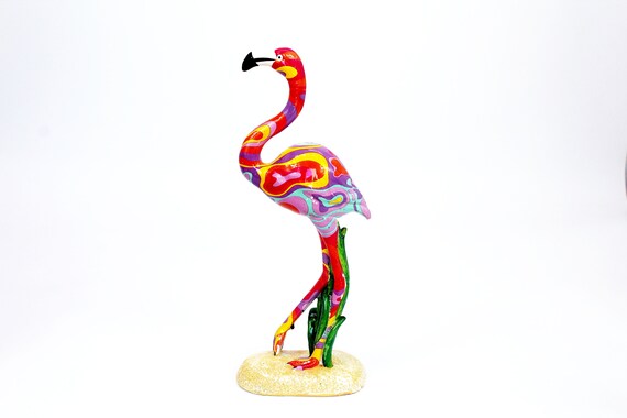 Flamingo Figurine Tropical Colorful Resin Statue Knick Knacks - Etsy