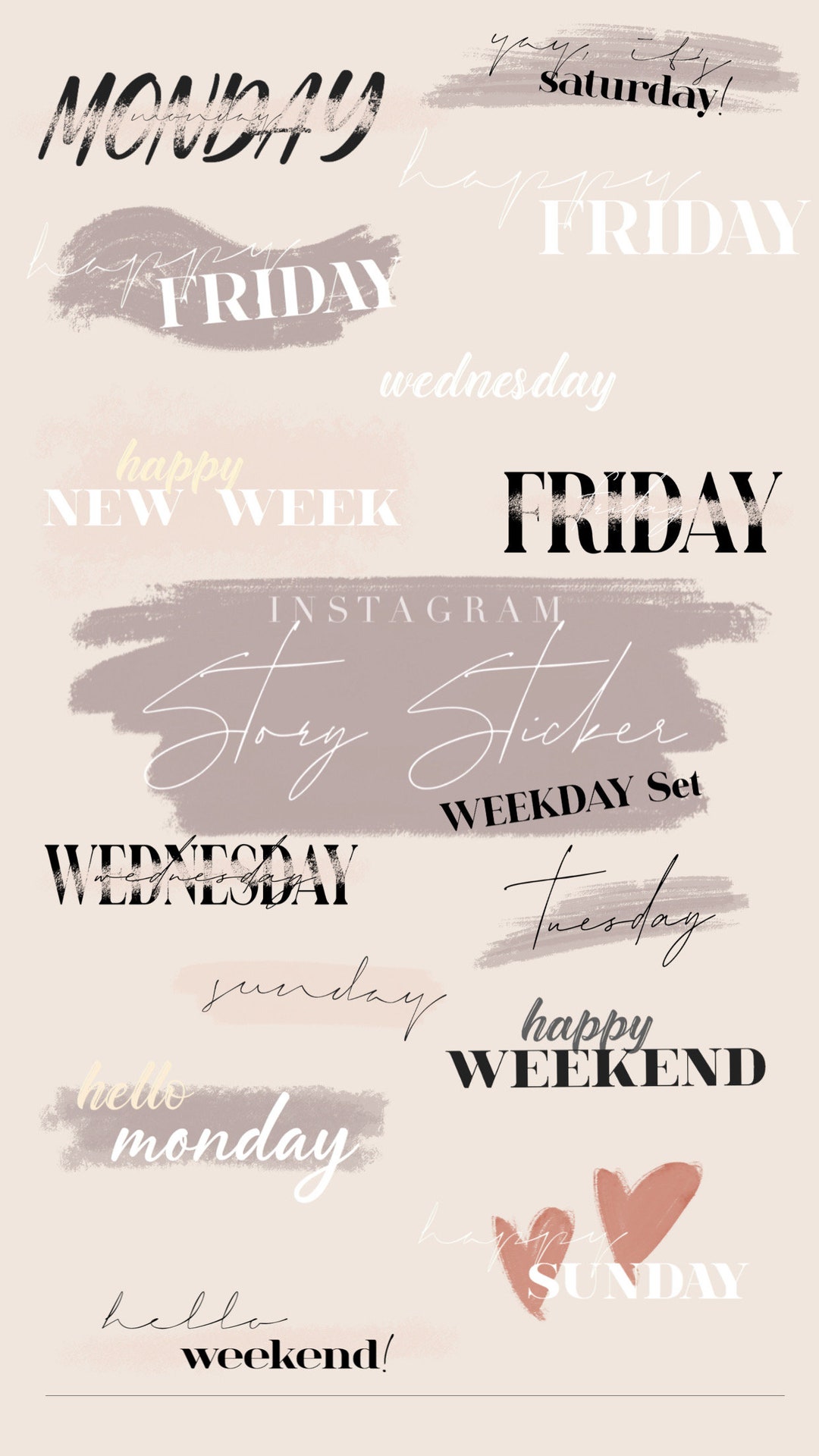 Weekday Story Sticker Set by Laurralucie - Etsy