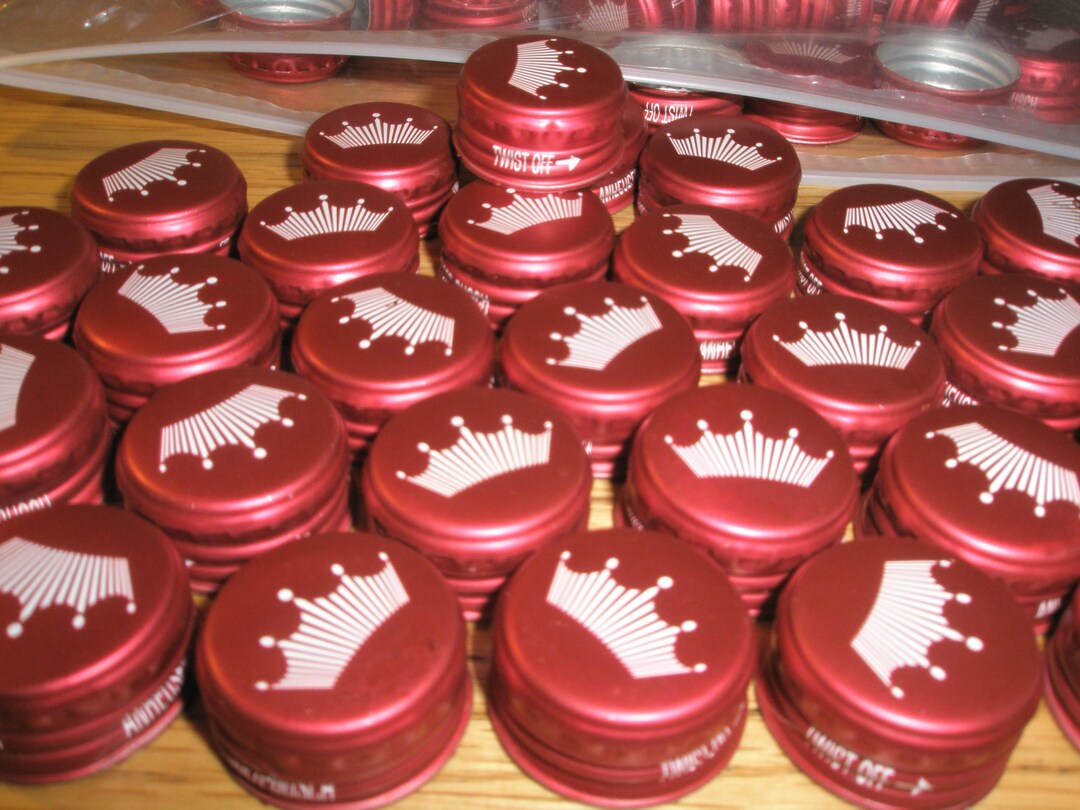 BUDWEISER Aluminum "crown" Screw Top Hat Beer Bottle Caps 50 NO DENTS ...