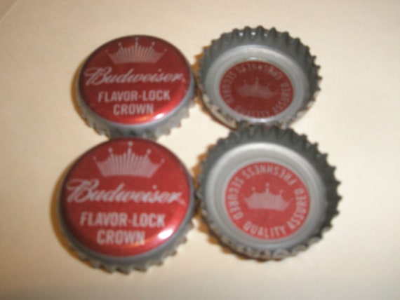 BUDWEISER 50 Flavor-lock Crown Beer Bottle Caps NO DENTS | Etsy
