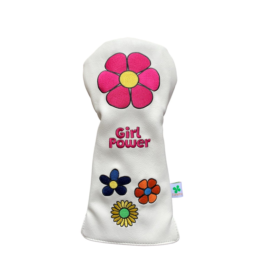 Girl Power Golf Driver Head Cover – Floral Embroidered, Synthetic ...