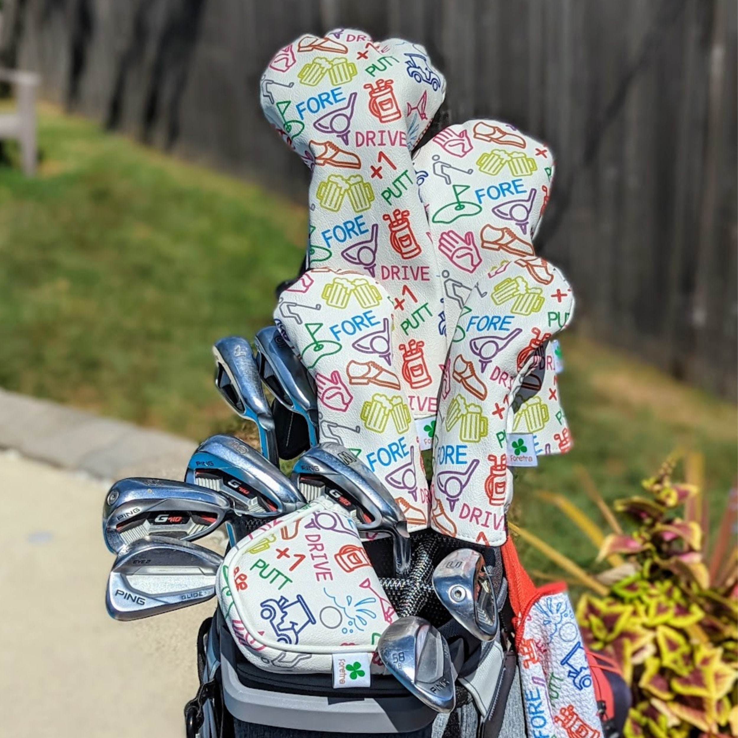 Hybrid Headcover Limited Edition GOLF ICONS Pattern Tour Quality Golf ...