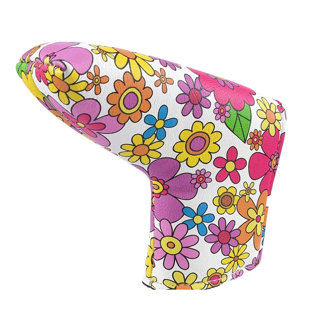 FLOWERS PATTERN Putter Headcover – Made With PU Leather and Magnetic ...