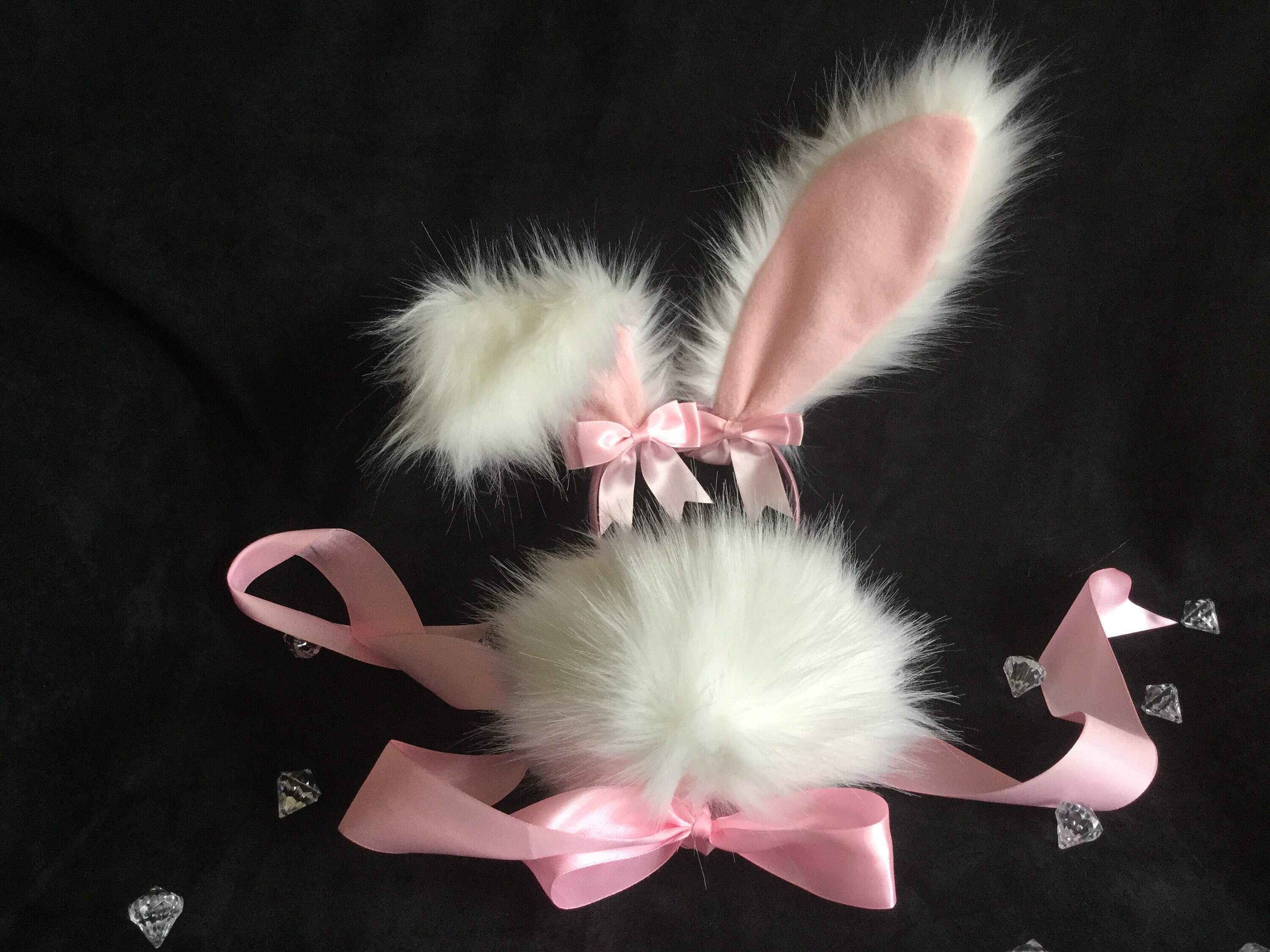 Sexy White & Baby Pink Bunny Set Kawaii Bunnyplay cosplay - Etsy