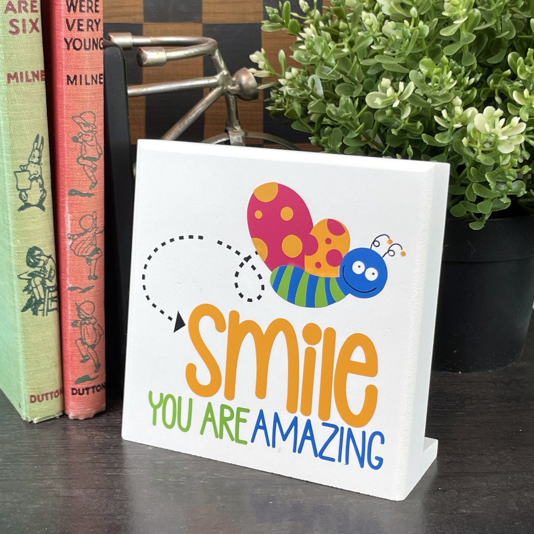 Smile You Are Amazing Desktop Sign - Etsy