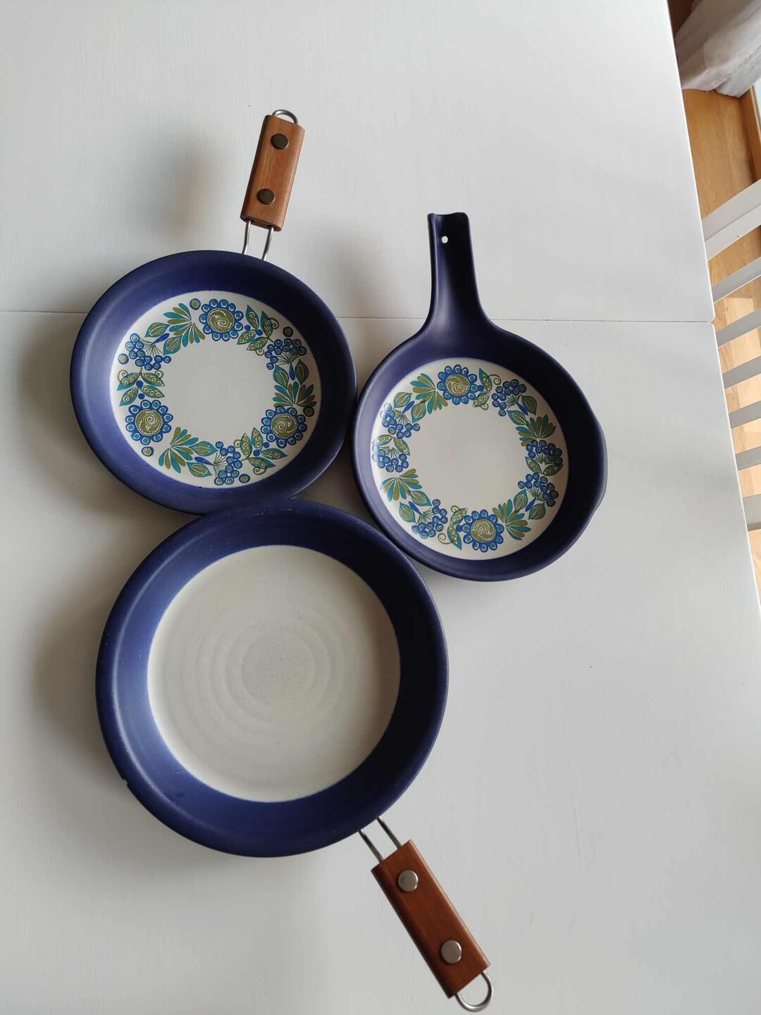 Set of 3 Figgjo Flameware Vulcanus Skillet, Figgjo Norway, Turi ...