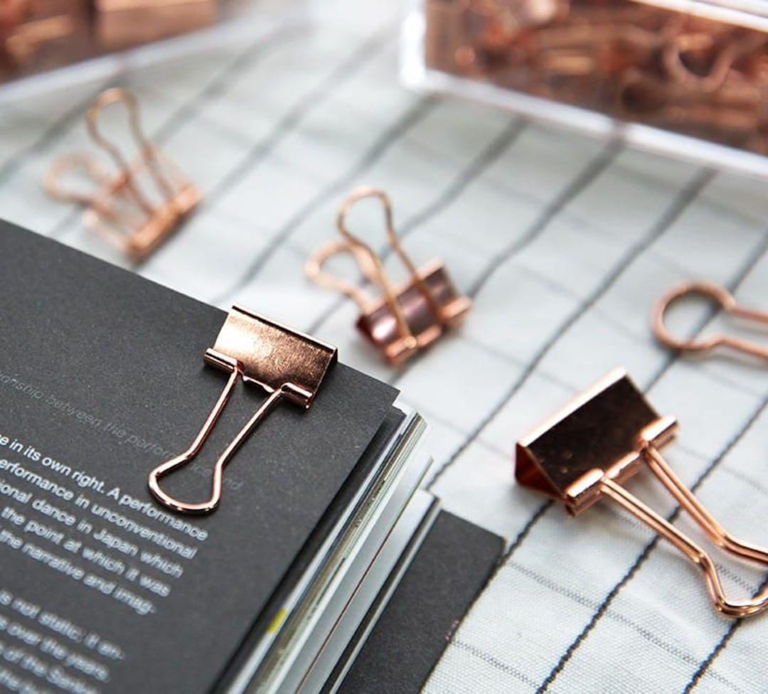 Rose Gold Bulldog Clips 5pcs Golden Binder Clips | Rose Gold Binder ...
