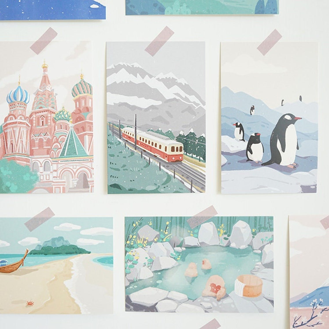 Hand Painted Landscape Postcard Set: Gallery Art (30pc) - Etsy