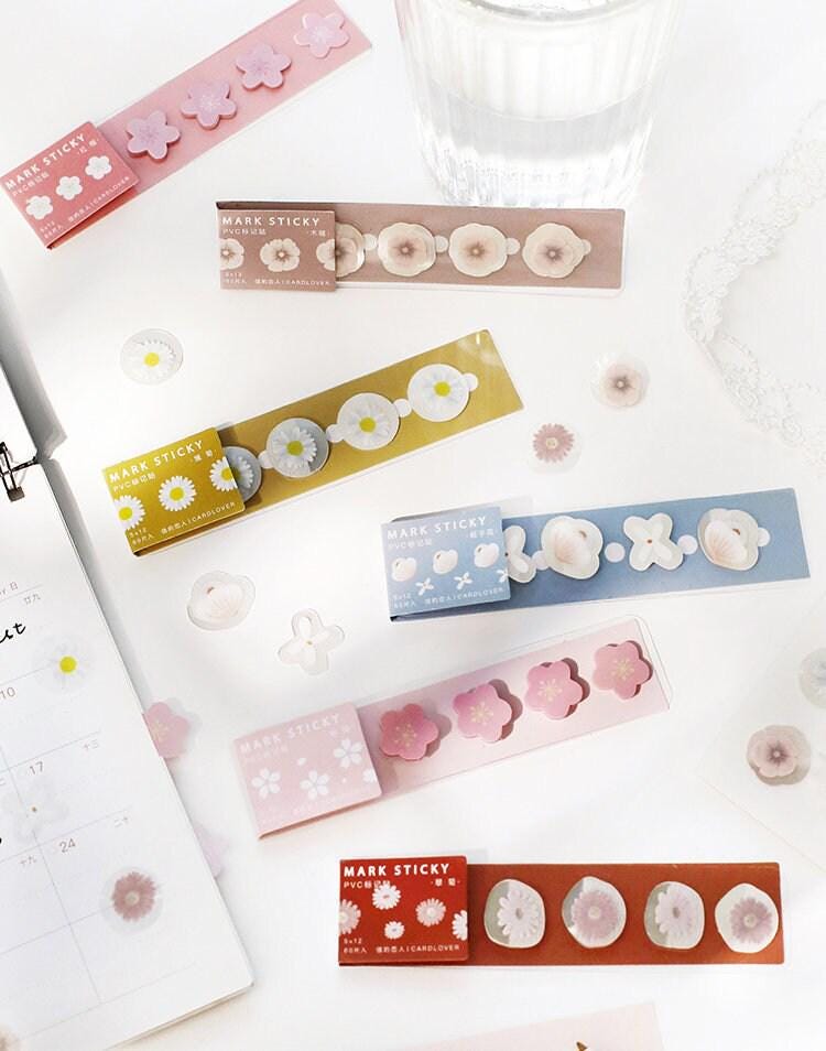 Flower Dots Sticky Notes: Waterproof PVC Memo Set - Etsy