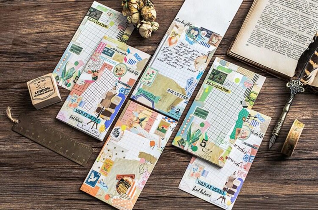 Vintage Collage Memo Pad: Colorful Layered Sticky Notes - Etsy