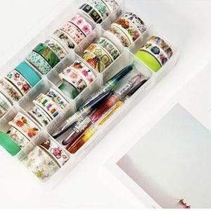 Washi Tape Storage Box | Masking Tapes Divider | Washi MT Compartments Holder | Washi Masking ...