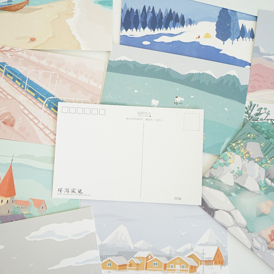 Hand Painted Landscape Postcard Set: Gallery Art (30pc) - Etsy