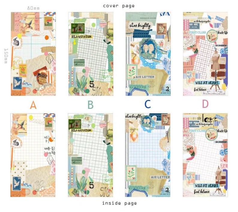 Vintage Collage Memo Pad: Colorful Layered Sticky Notes - Etsy
