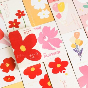 Little Red Flower Postcard Collection (30pc) | Yellow Flower Post Card ...