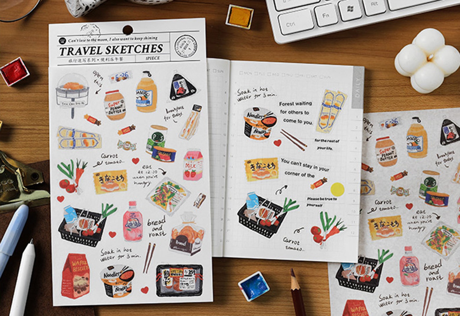 Travel Sketches Stickers Convenience Store Stickers Travel Suitcase ...