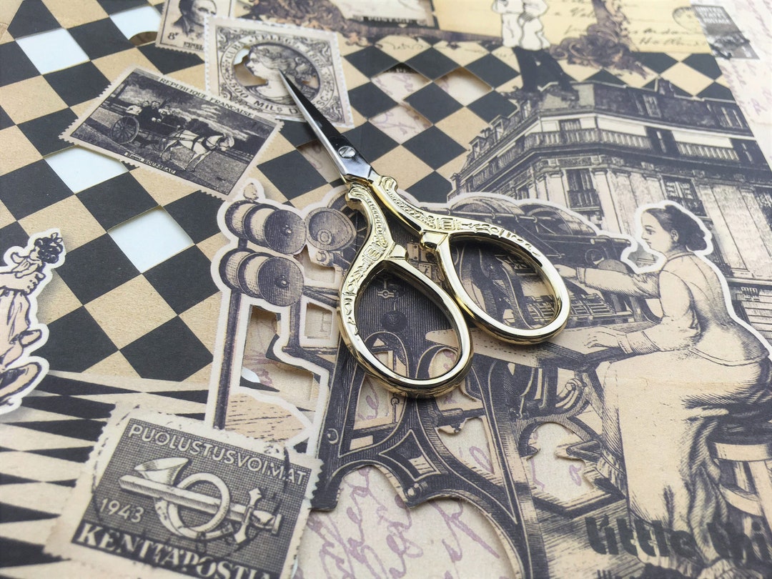 Victorian Style Gold Scissors | Victoria Gold Scissors | Vintage Paper ...