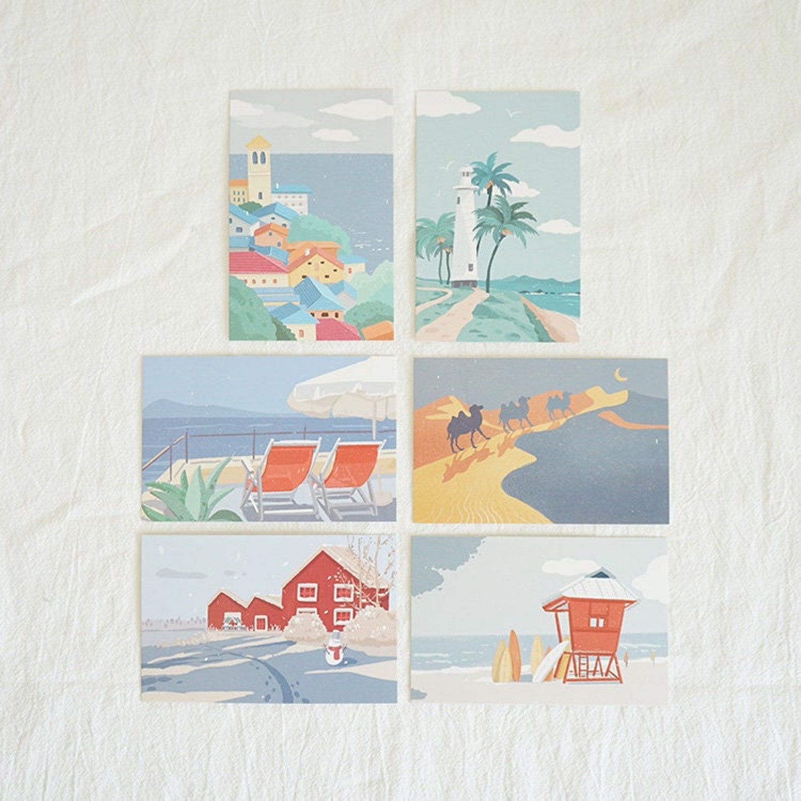 Hand Painted Landscape Postcard Set: Gallery Art (30pc) - Etsy