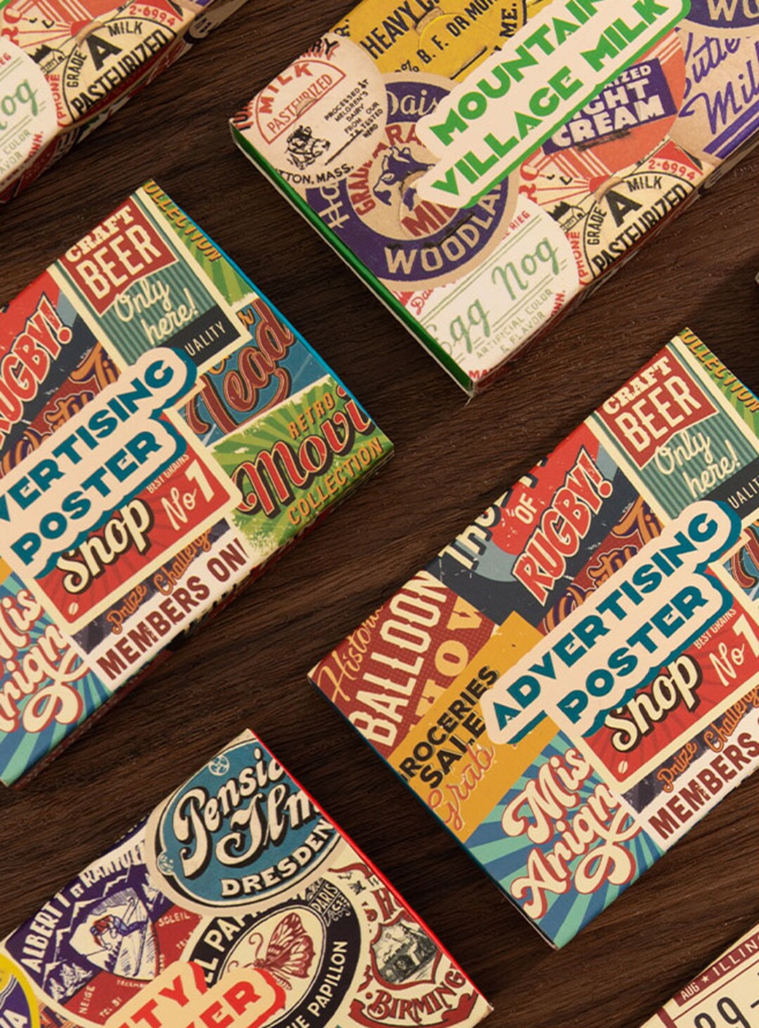 Retro American Stickers Box | City Marker Little Sticker | Travel ...