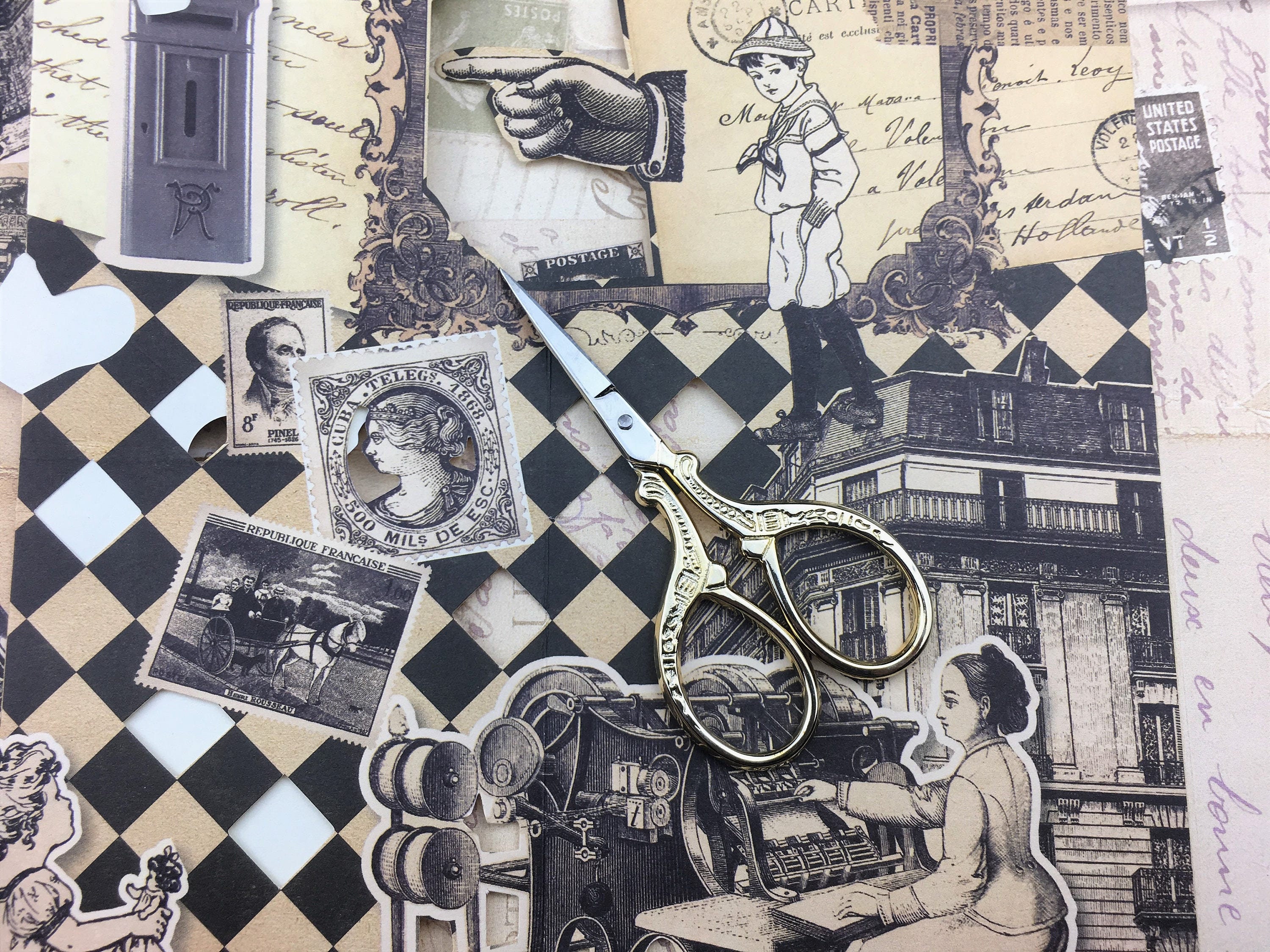 Victorian Style Gold Scissors Victoria Gold Scissors Vintage Paper ...