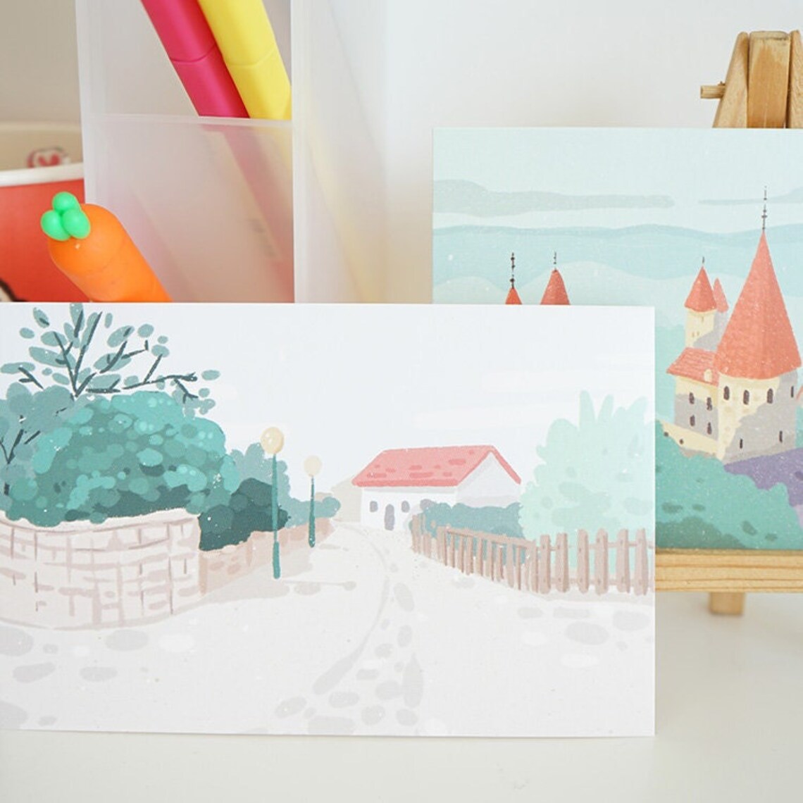 Hand Painted Landscape Postcard Set: Gallery Art (30pc) - Etsy