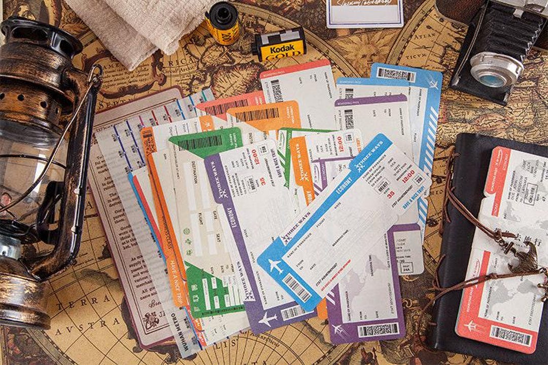 Boarding Pass Memo Pad: Flight Ticket Notepad, Tearable Airline Notes ...