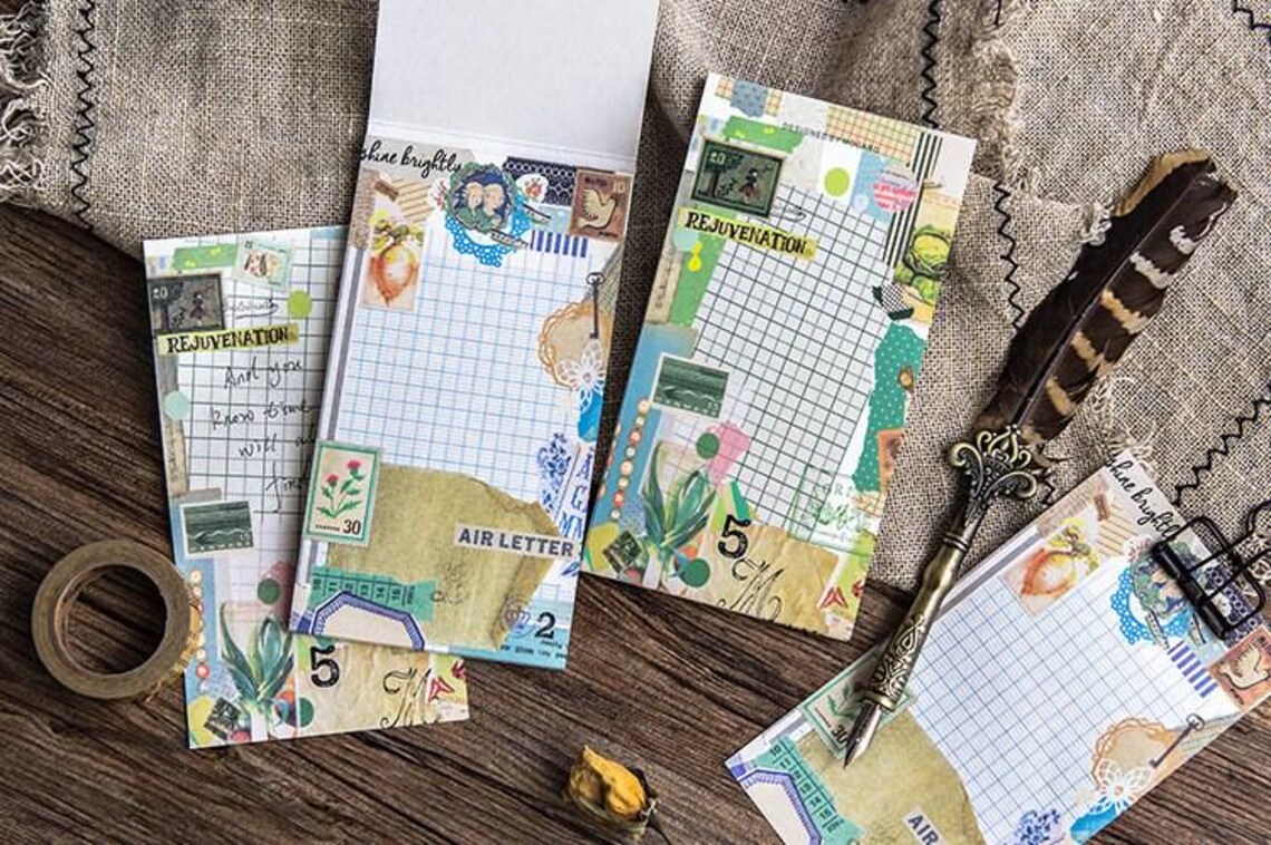 Vintage Collage Memo Pad: Colorful Layered Sticky Notes - Etsy