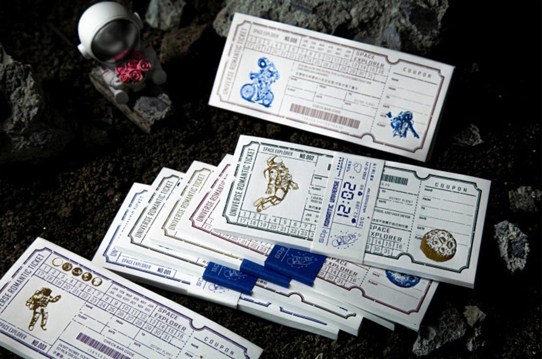 Universe Ticket Memo Pad | Space Notepad, Moon Phase Notes - Etsy