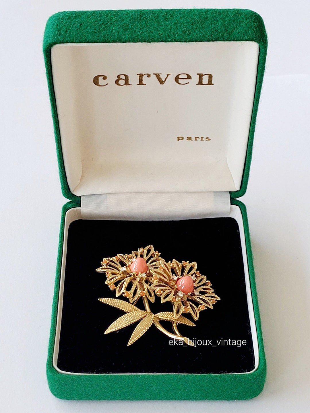 Carven Broche vintage Fleurs - Etsy France