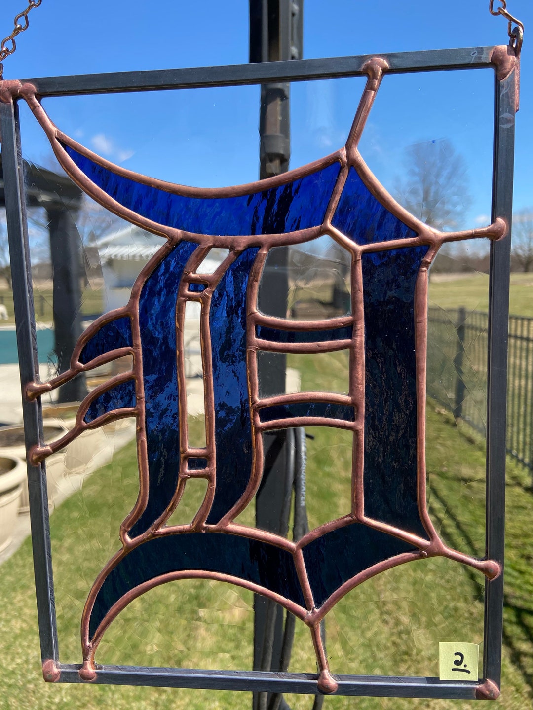 Handmade Stained Glass Old English Detroit D - Etsy