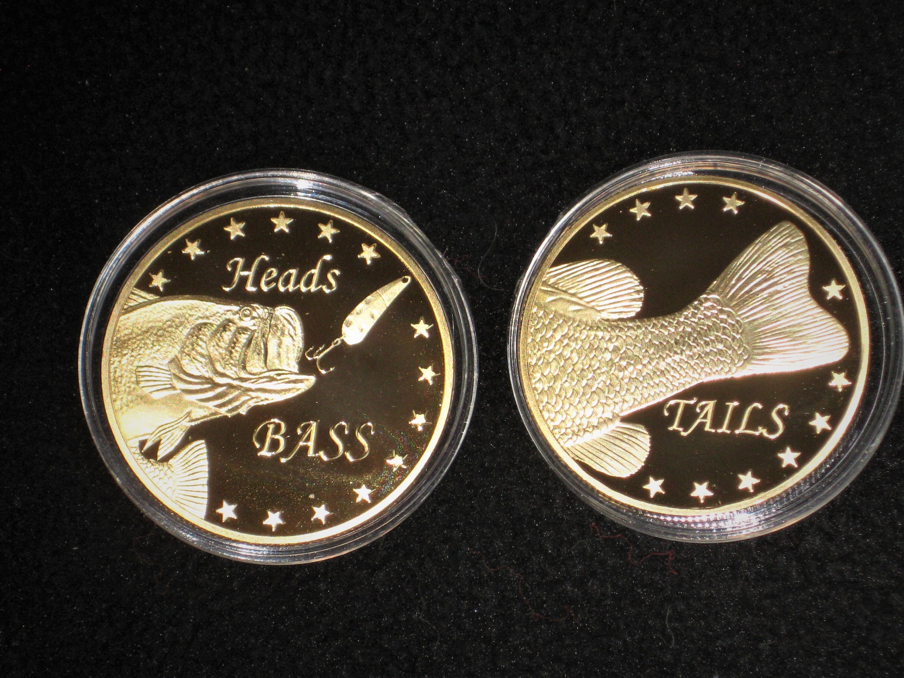 BASS Fishing Challenge Coin Heads Tails Fish Coins Money Baits | Etsy