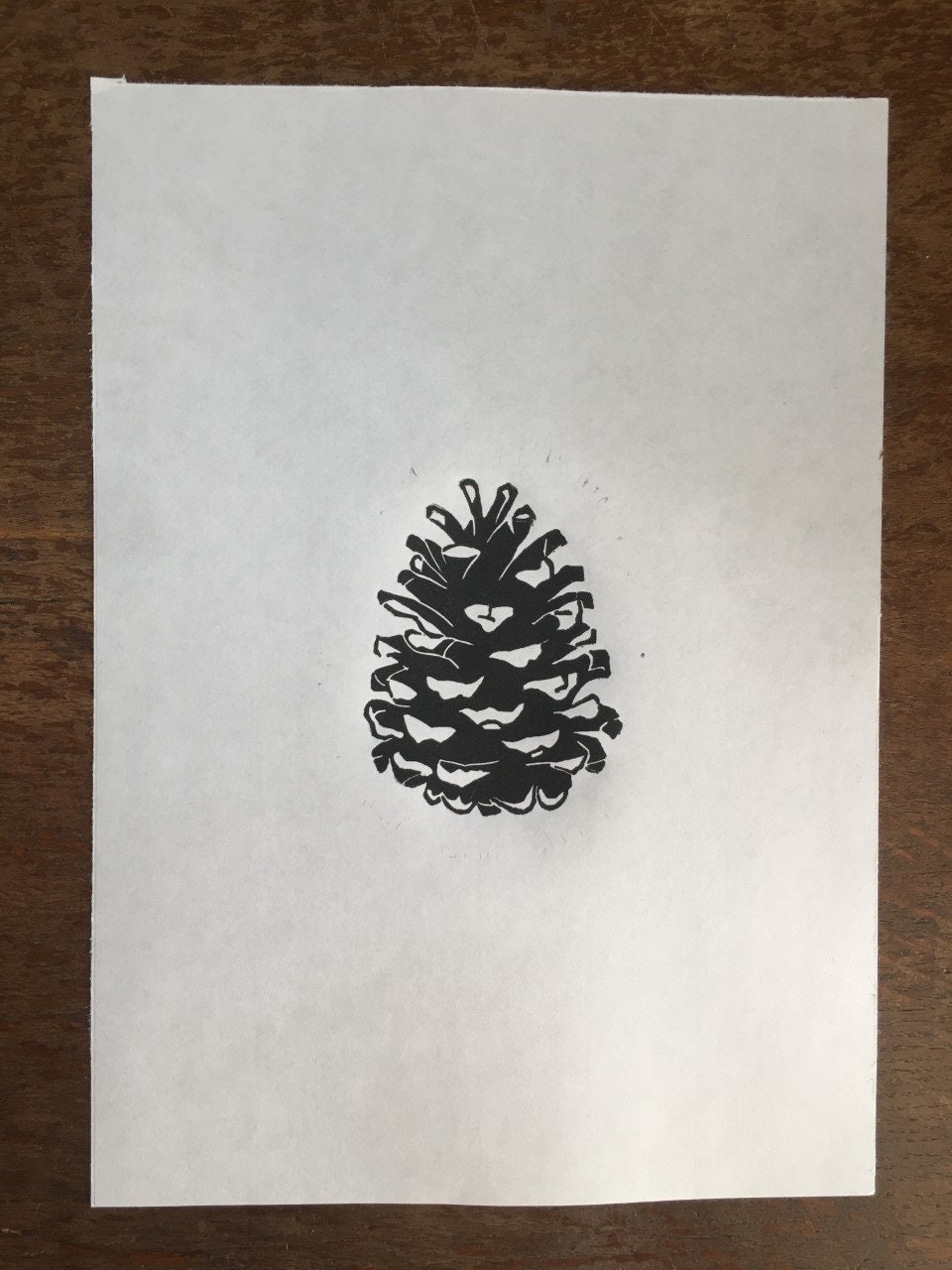 Pine Cone Lino Print A4 - Etsy
