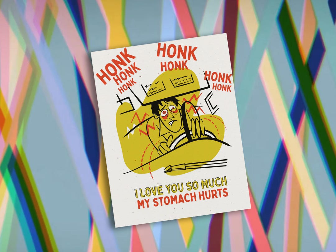I Love You Card Honk If You're Horny / ITYSL / Greeting Card / I Think ...