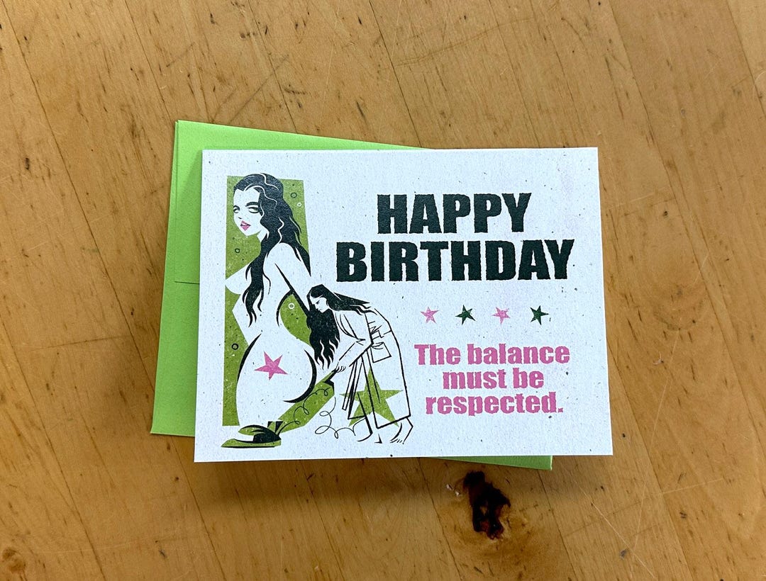 Respect the Balance - Happy Birthday Card / 503 / Greeting Card - Etsy