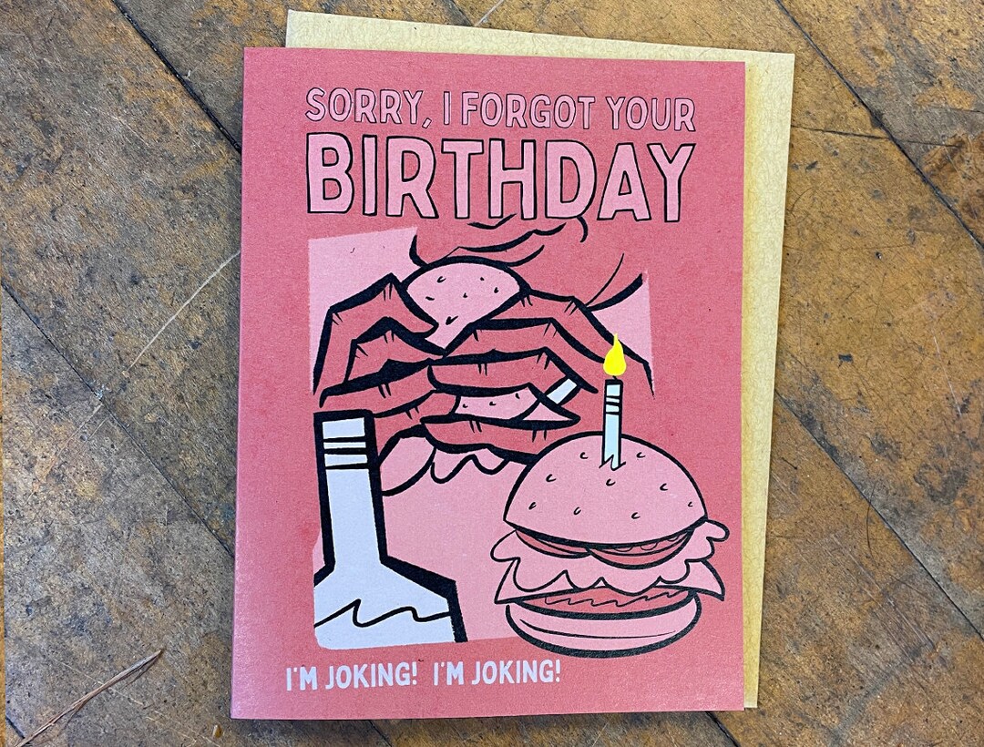 I'm Joking Burger Birthday Card / ITYSL / Greeting Card / - Etsy
