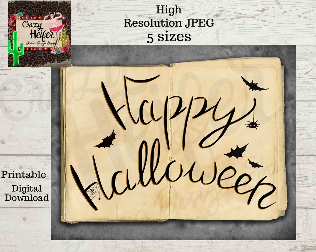 Halloween Printable Digital Download Printable Wall Art Happy Halloween ...