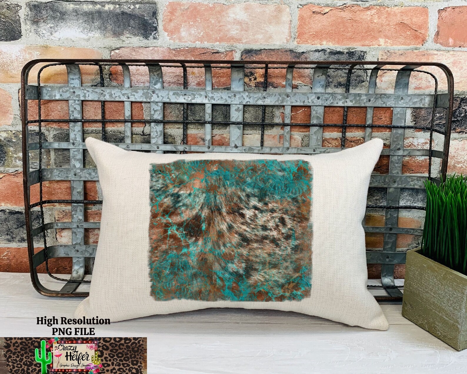 Turquoise Cow Leopard Background Grunge Dye Sublimation Design - Etsy