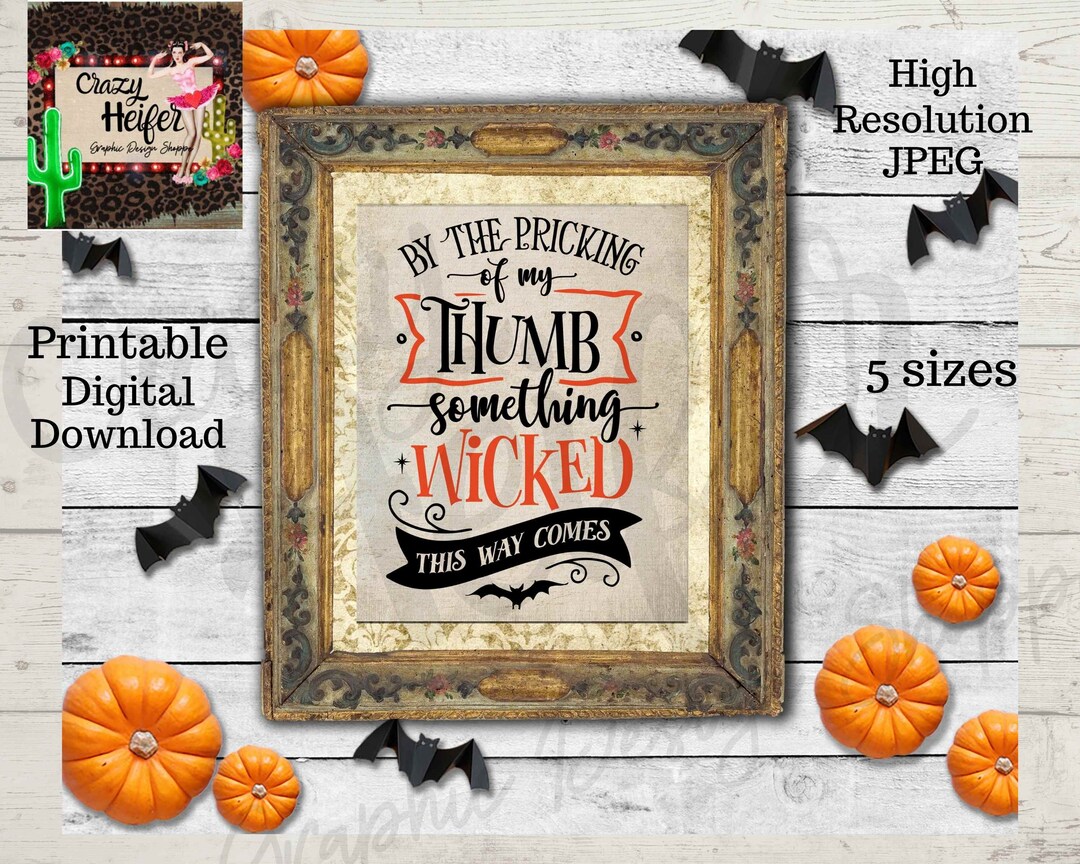 Halloween Printable Digital Download Printable Wall Art Something ...