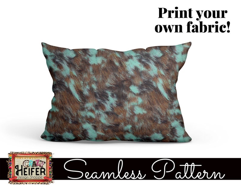 Seamless Turquoise Cowhide Western Pattern Cowboy Cowgirl Background ...