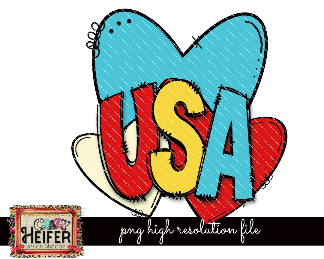 Patriotic Red White Blue Clipart PNG July 4th Dye Sublimation Design ...