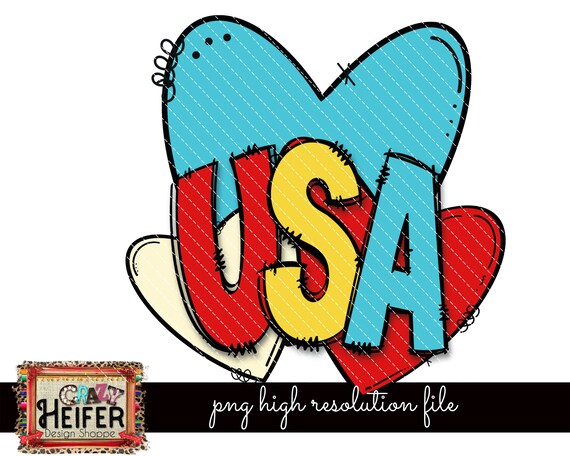 Patriotic Red White Blue Clipart PNG July 4th Dye Sublimation - Etsy