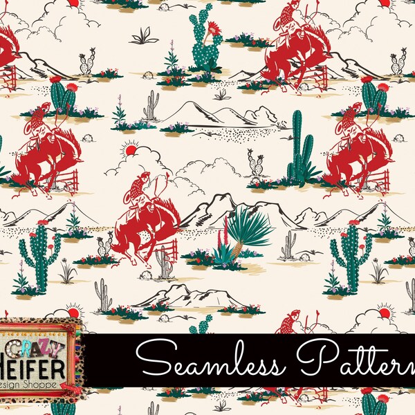 Western Print Seamless Pattern - Etsy
