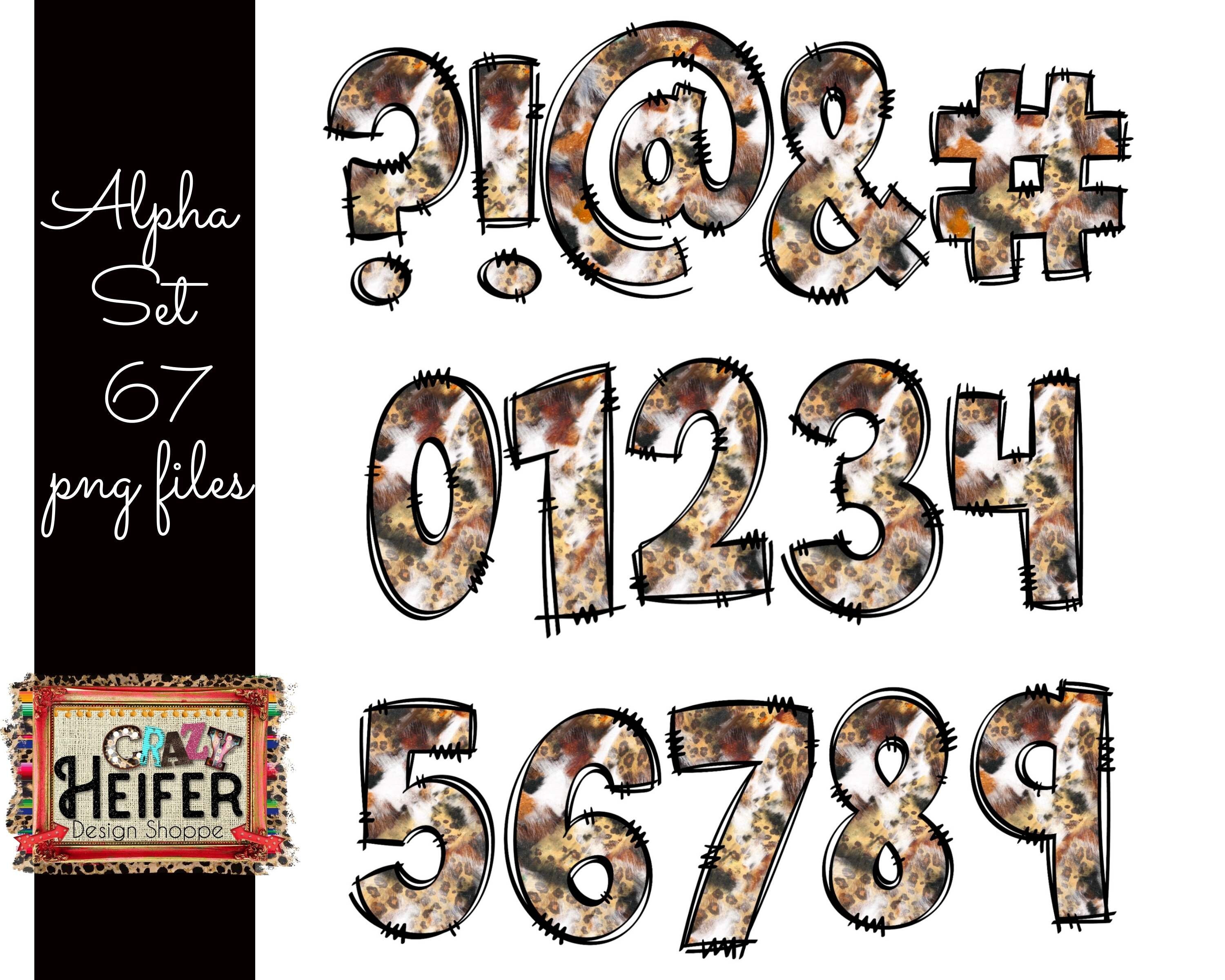 Cowhide Cheetah Letters Western Alphabet Doodle Alpha Set Dye ...