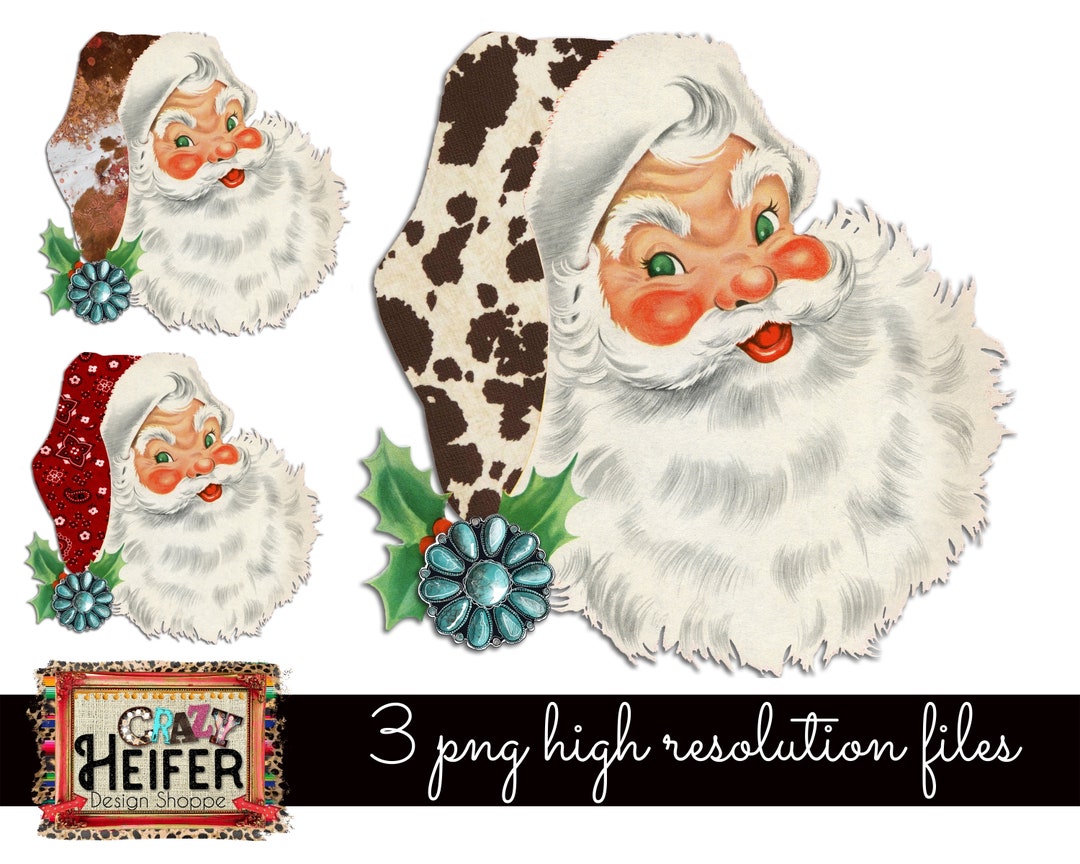 Rustic Country Santa Claus Turquoise Christmas Western Southwestern ...